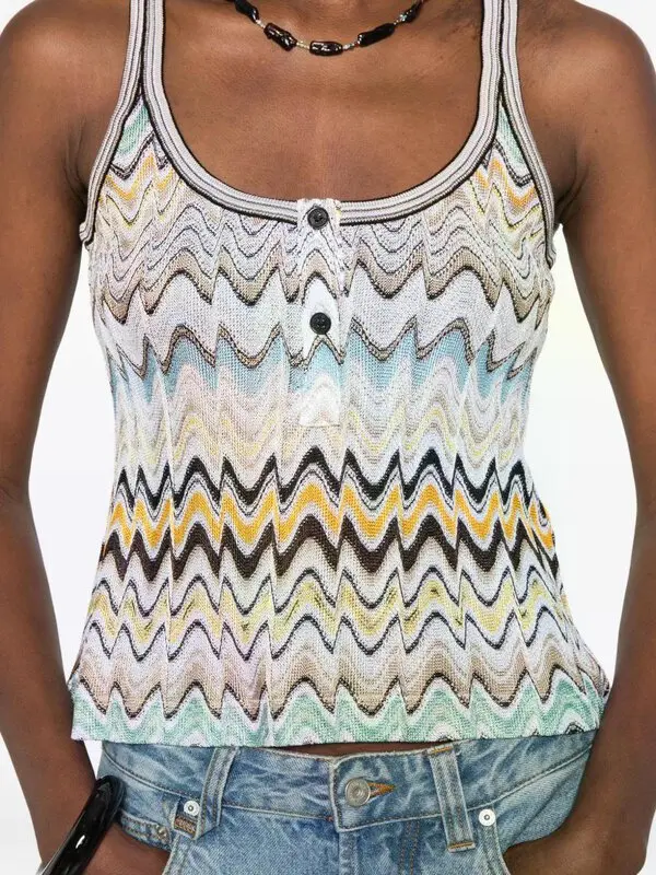 Missoni Zigzag Knit Button-detail Tank Top