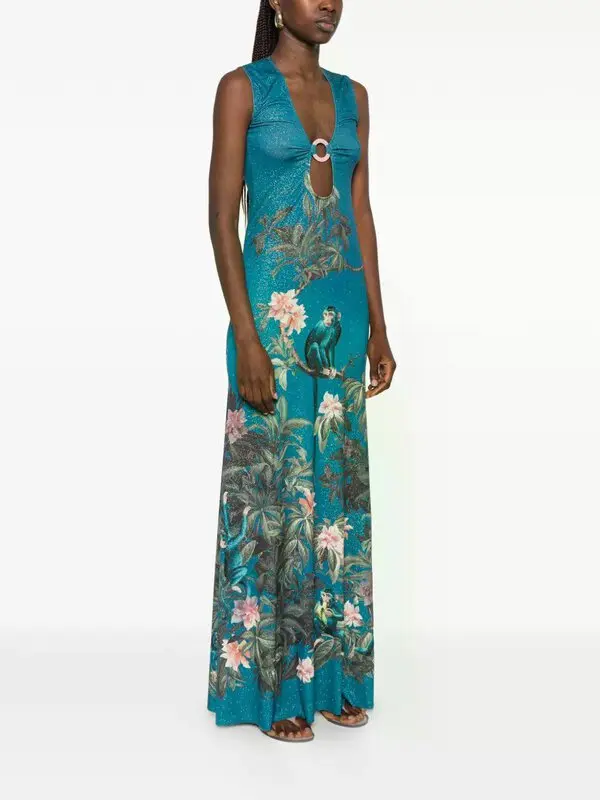 MAZZEI Patterned Cut-out Maxi Dress