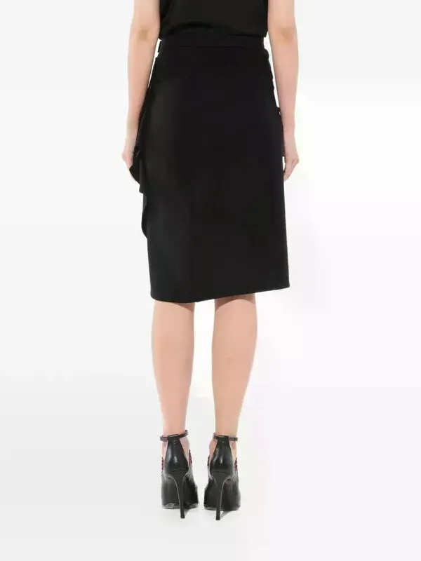 Givenchy Asymmetric Ruffle Trim Pencil Skirt