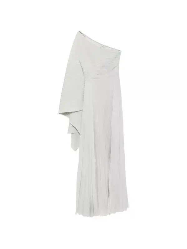Solace London Maci One-shoulder Pleated Maxi Dress - Grey