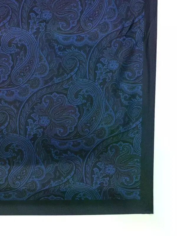 GABRIELE PASINI Paisley-print Silk Scarf - Blue