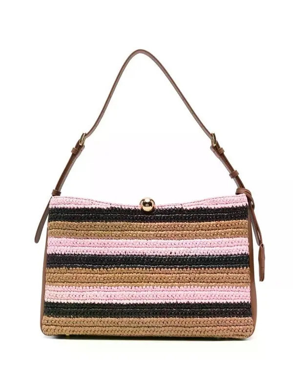 Furla Striped Woven Shoulder Bag - Neutrals