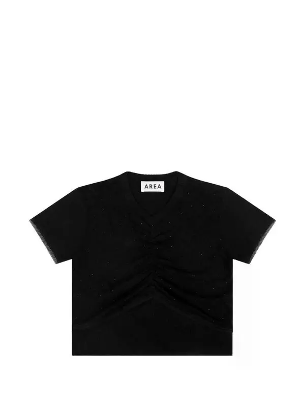 AREA Embellished Ruched Top