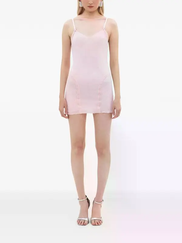 AREA Crystal-embellished Mini Dress - Pink