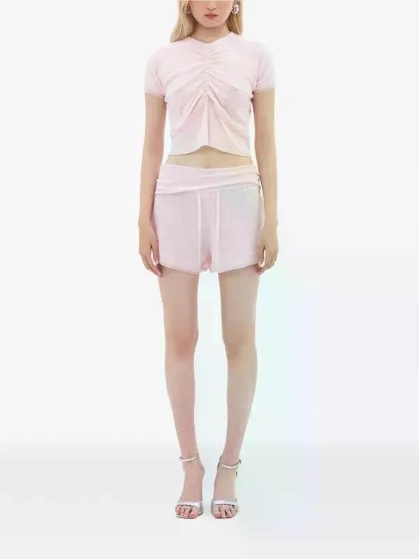 AREA Crystal-embellished Shorts - Pink