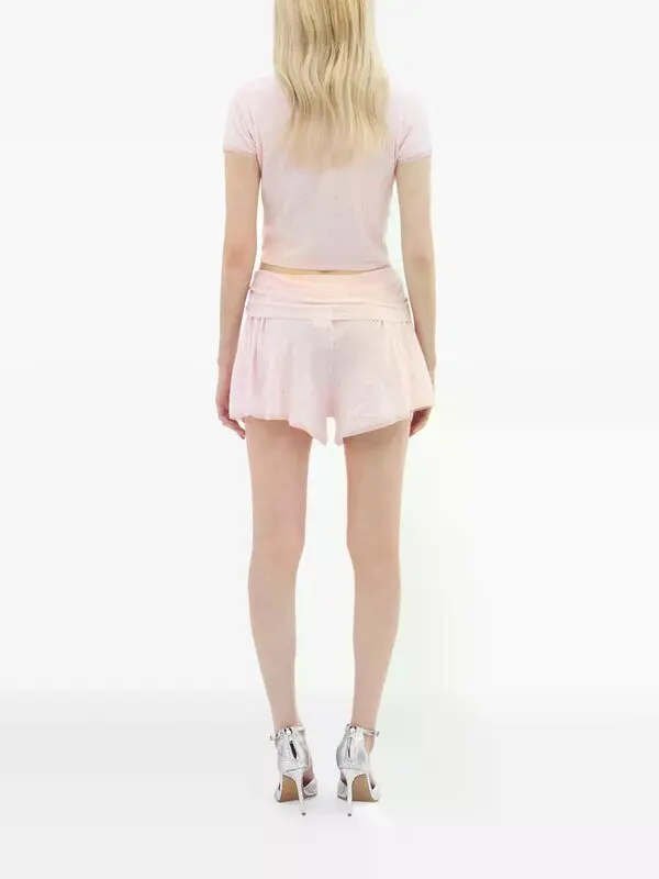 AREA Crystal-embellished Shorts - Pink