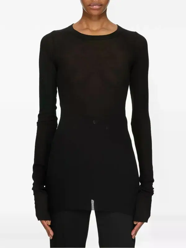 Rick Owens Ribbed Long-sleeve T-shirt - Black