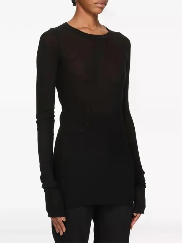 Rick Owens Ribbed Long-sleeve T-shirt - Black