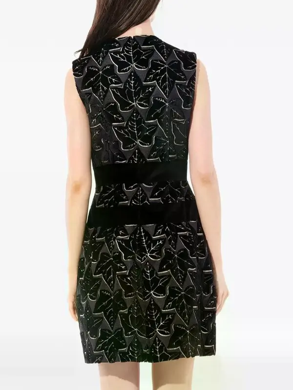 Alexander McQueen Leaf-patterned Mini Dress