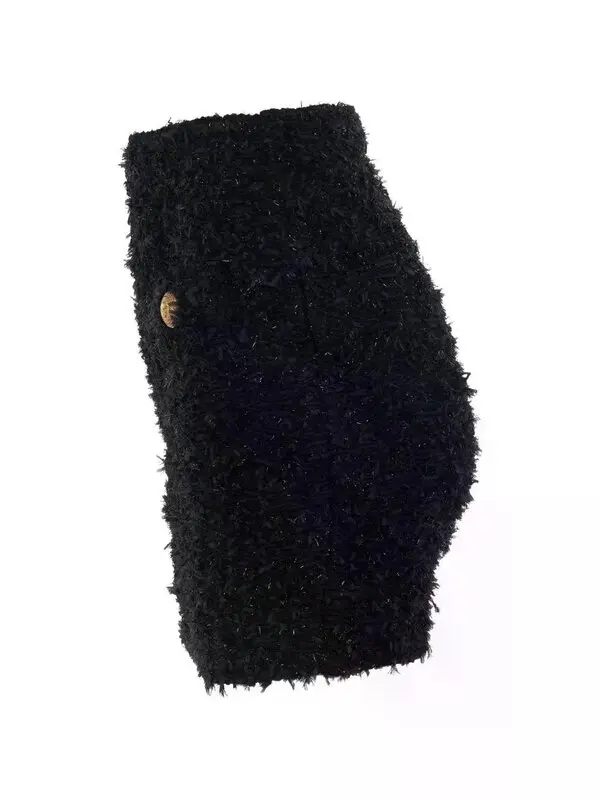 Balmain High-waisted Tweed Skirt With Lion-head Buttons