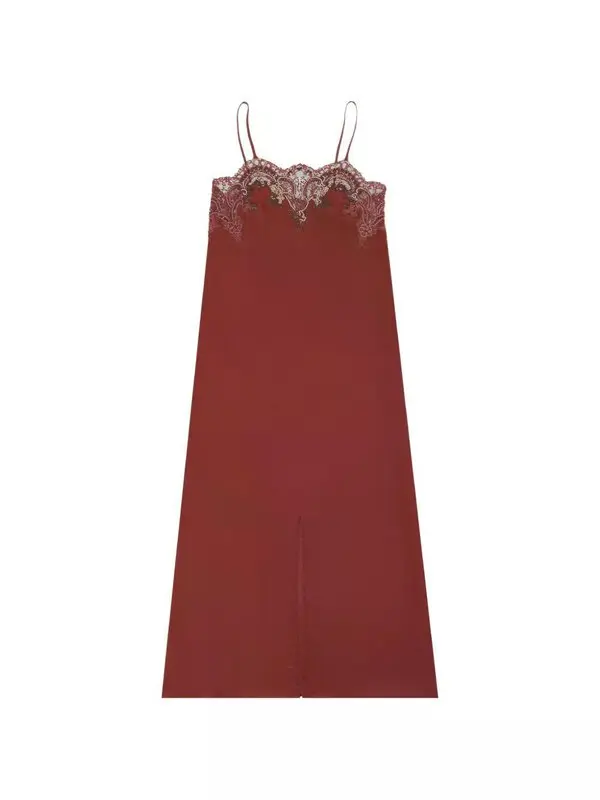 FORTELA Alizee Embroidered Midi Dress - Red