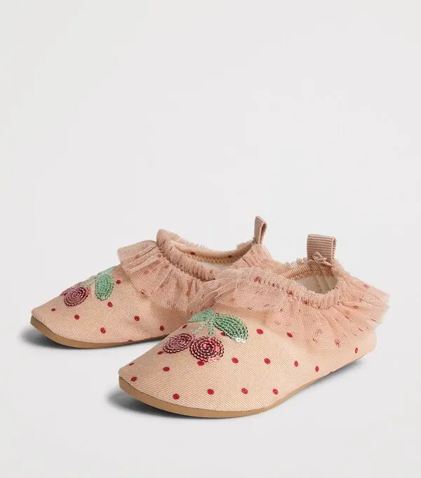 KONGES SLOJD Frilled Amandine Swim Shoes With Cherry Embellishments
