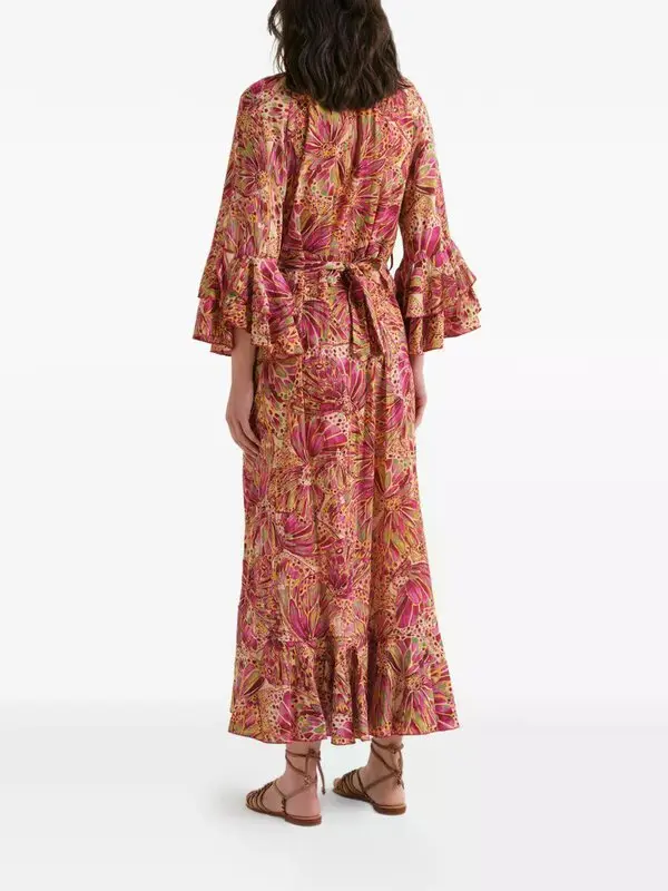 Malìparmi Tiered Butterfly Print Dress