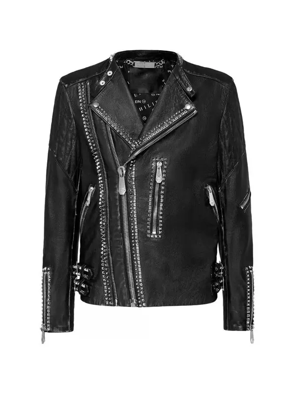 Philipp Plein Stud-embellished Biker Jacket