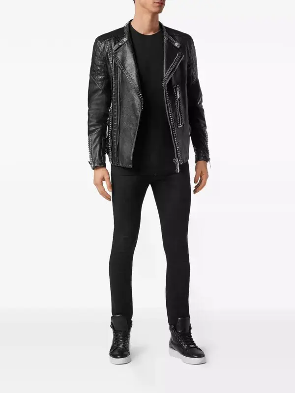 Philipp Plein Stud-embellished Biker Jacket