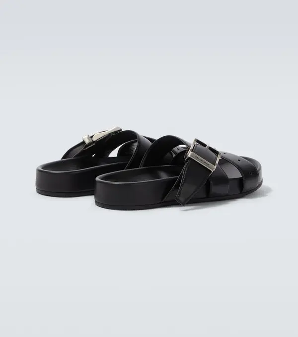 Balenciaga Leather Belt Mule Sandals