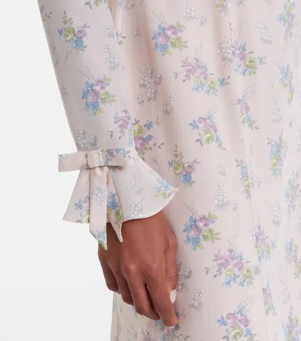 Alessandra Rich Floral Silk Midi Dress
