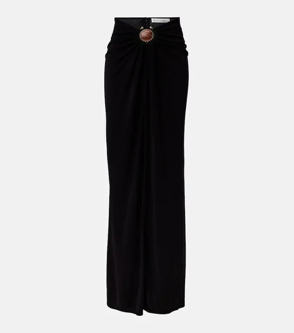 Christopher Esber Embellished Gathered Jersey Maxi Skirt