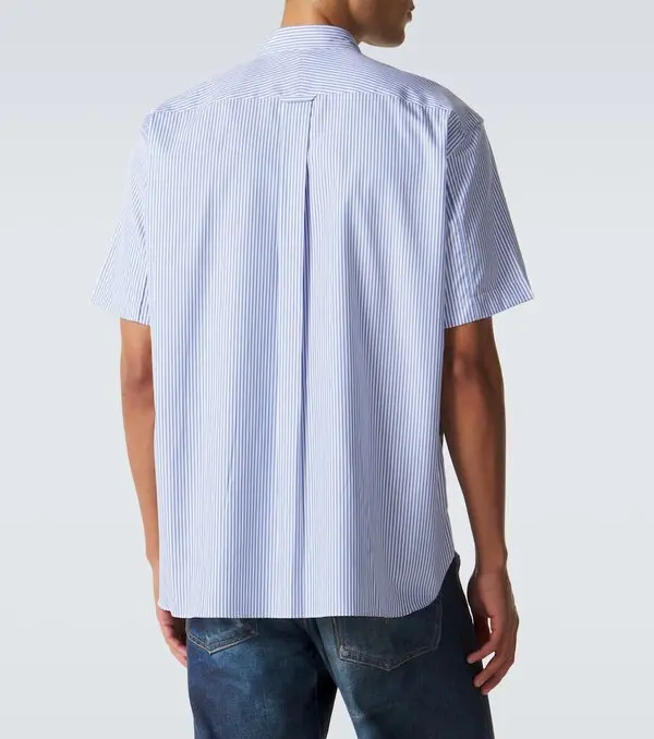 Junya Watanabe Patchwork Striped Cotton Shirt - Blue