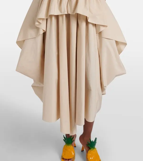 Loewe Cotton Poplin Midi Dress - Beige