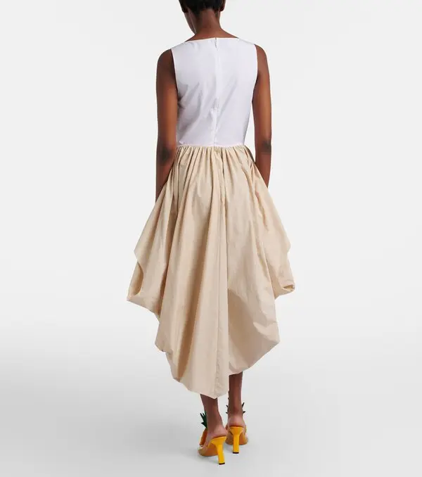 Loewe Cotton Poplin Midi Dress - Beige