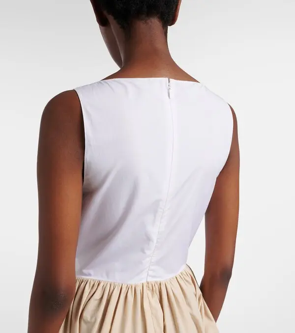 Loewe Cotton Poplin Midi Dress - Beige