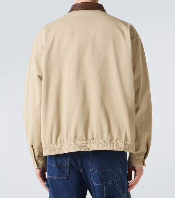 Prada Leather-trimmed Cotton Blouson Jacket