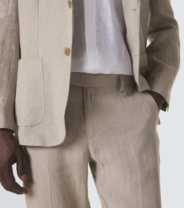 Sunspel Linen Straight Leg Trousers
