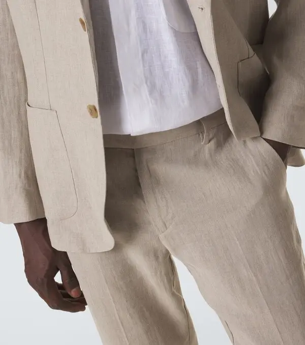 Sunspel Linen Straight Leg Trousers