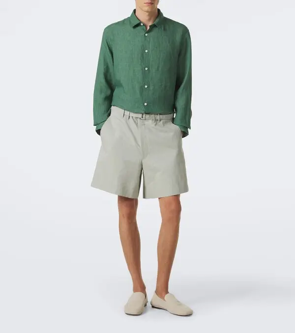 Sunspel Linen Shirt - Green
