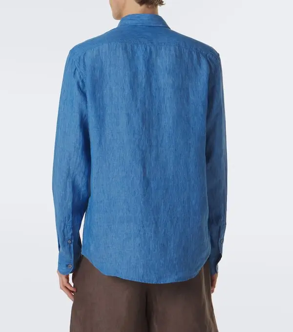 Sunspel Linen Shirt - Blue