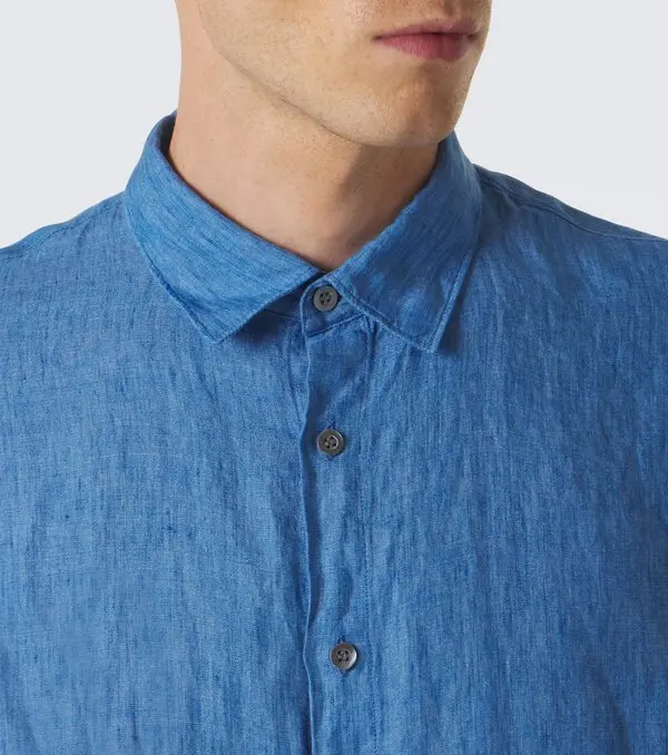 Sunspel Linen Shirt - Blue