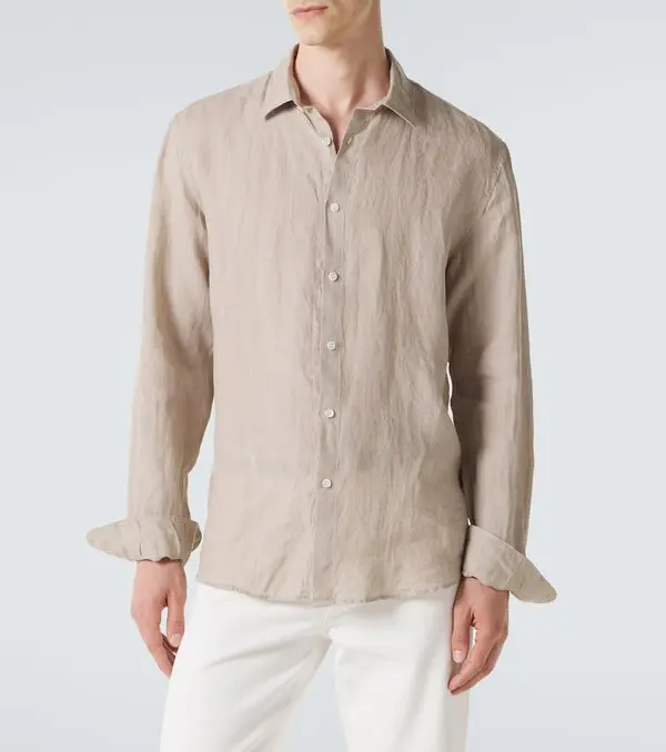 Sunspel Linen Shirt - Beige