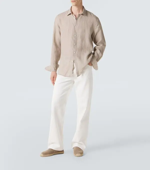 Sunspel Linen Shirt - Beige
