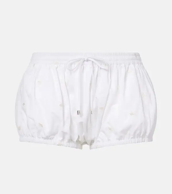 Attico Embroidered Cotton Shorts