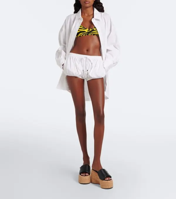 Attico Embroidered Cotton Shorts