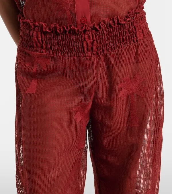 Johanna Ortiz Embroidered Mesh Balloon Trousers