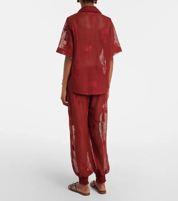 Johanna Ortiz Embroidered Mesh Balloon Trousers