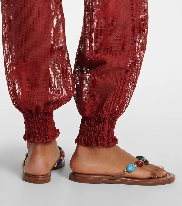 Johanna Ortiz Embroidered Mesh Balloon Trousers