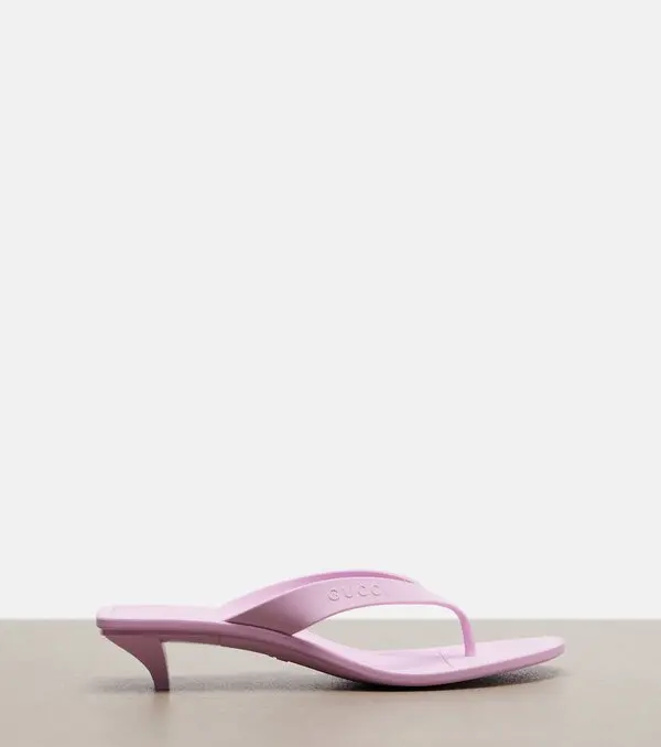 Gucci Vittoria Logo Thong Sandals - Pink