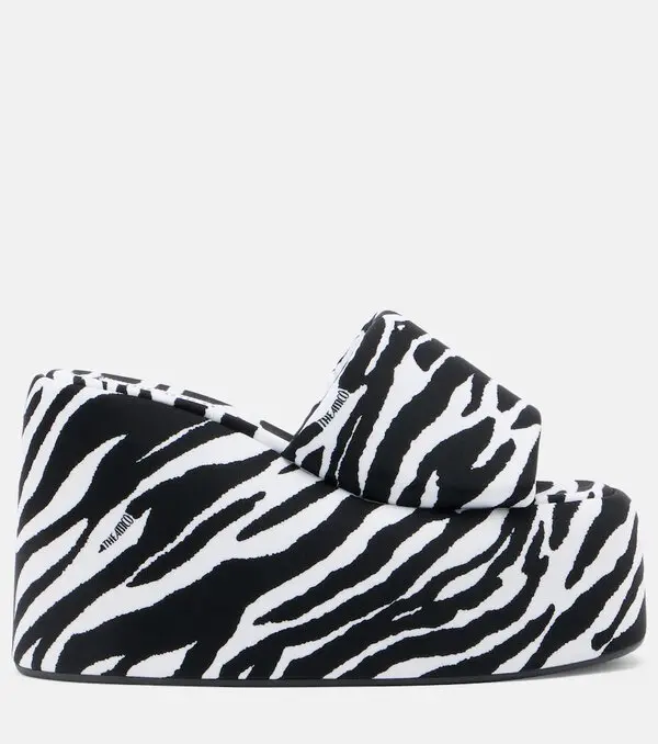 Attico Zebra-print Platform Slides