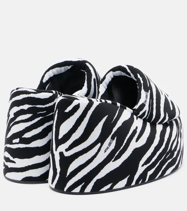 Attico Zebra-print Platform Slides