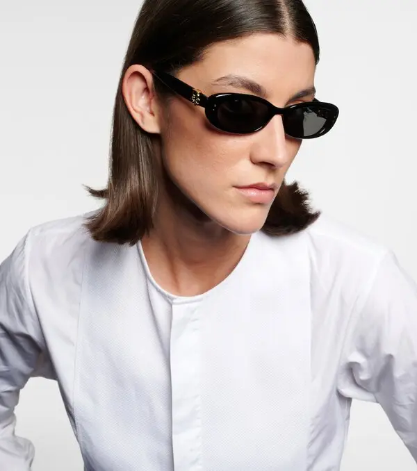 Dior Oblique B1i Oval Sunglasses - Black