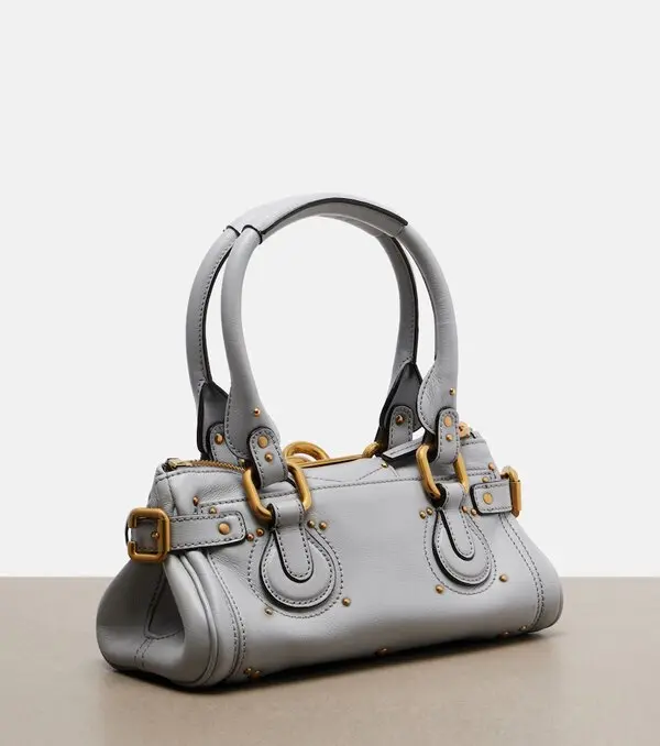 Chloé Paddington Small Leather Shoulder Bag - Grey