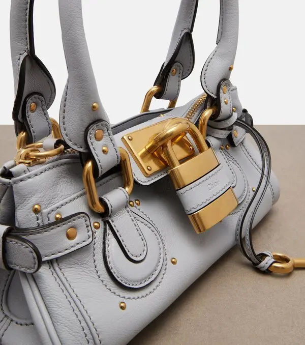 Chloé Paddington Small Leather Shoulder Bag - Grey