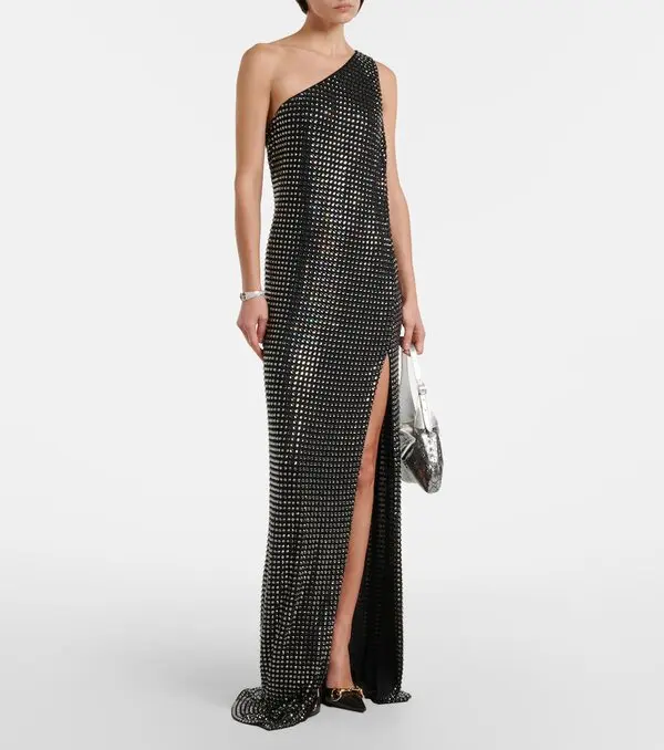 Gucci Embellished One-shoulder Jersey Gown