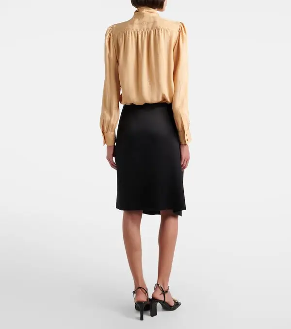 Gucci Silk Duchess Wrap Skirt