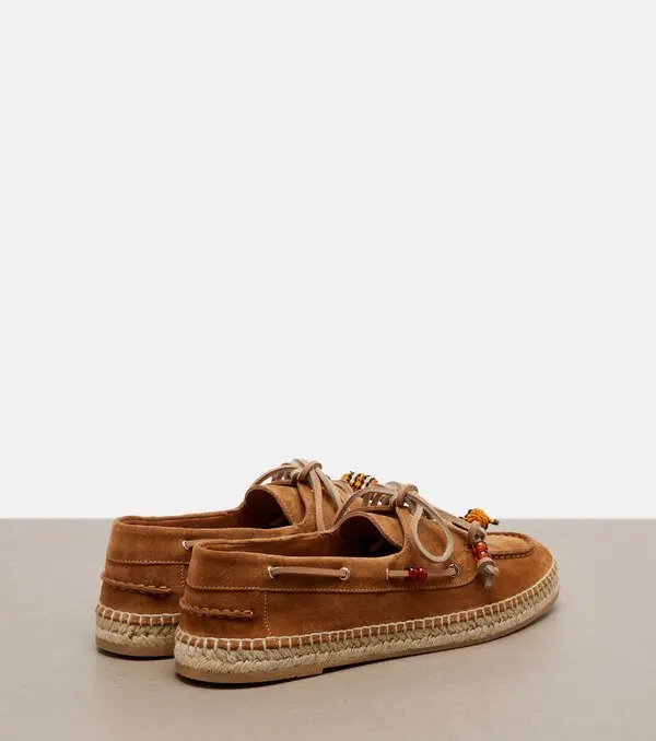 AQUAZZURA Seafarer Beaded Suede Espadrilles