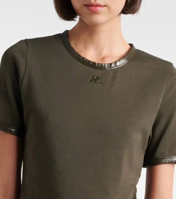 COURREGES Logo Cotton-blend T-shirt