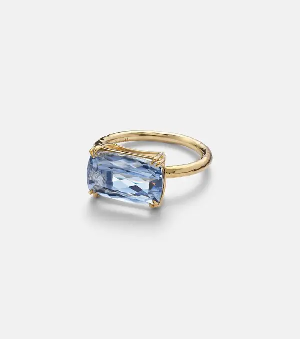 OCTAVIA ELIZABETH 18kt Yellow Aquamarine Ring - Blue